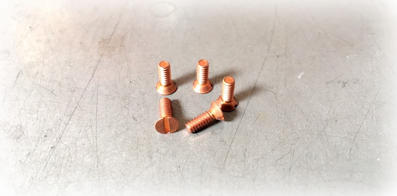 Custom Slotted Flat Copper Machine Screws - 4/40 x 5/16 - Engineered ...